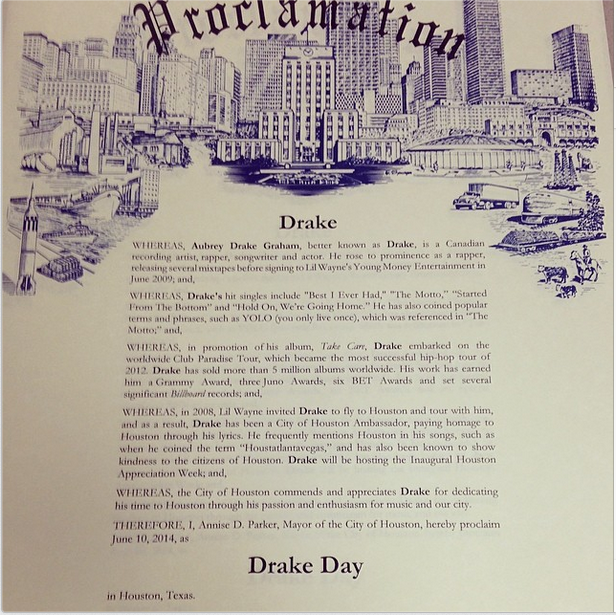0 To 100! June 10th Is Officially “Drake Day” In Houston (VIDEO ...